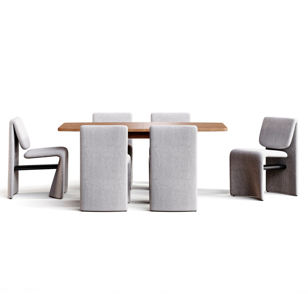 3D Model Dining Set 05 AVANT GARDE CHAIR And Kinsley Table - TurboSquid ...