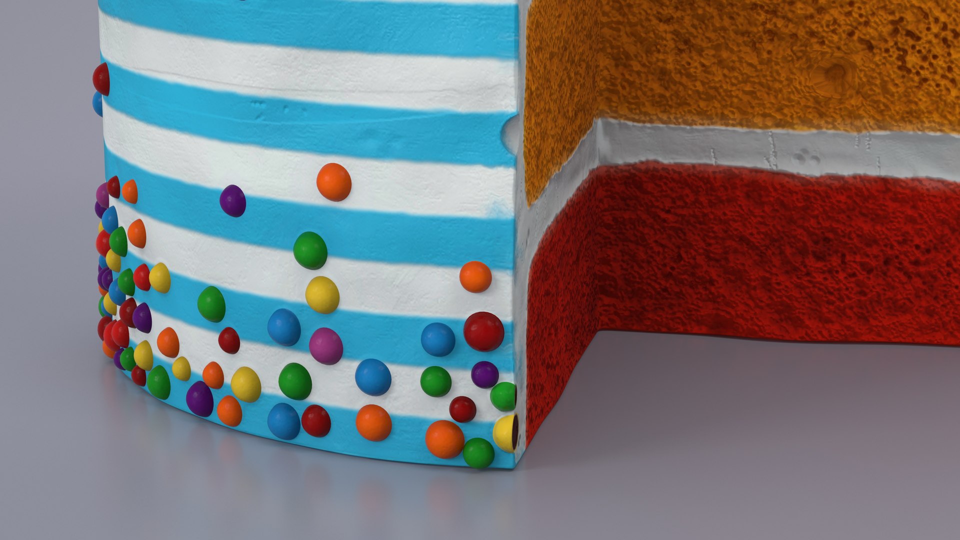 3D Model Birthday Cake With Slice Removed - TurboSquid 2193571