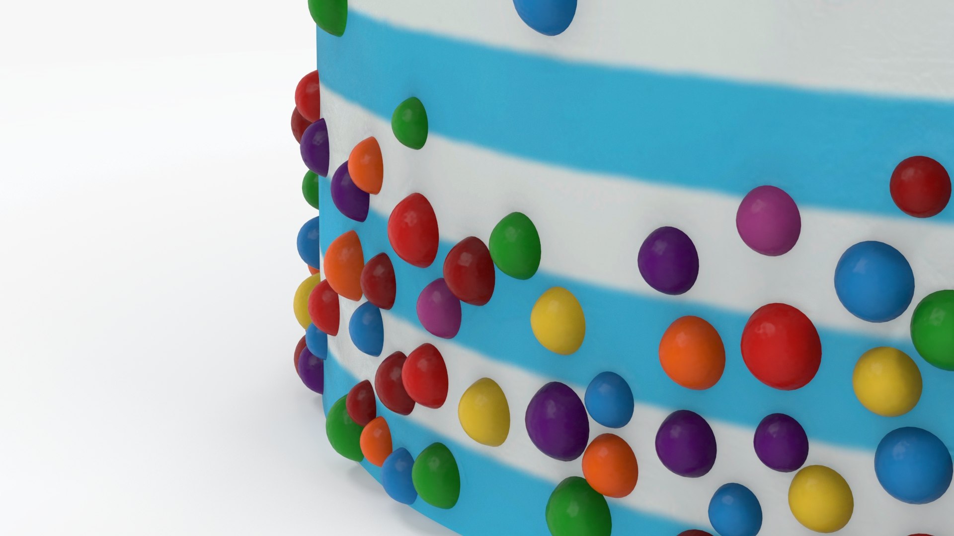 3D Model Birthday Cake With Slice Removed - TurboSquid 2193571