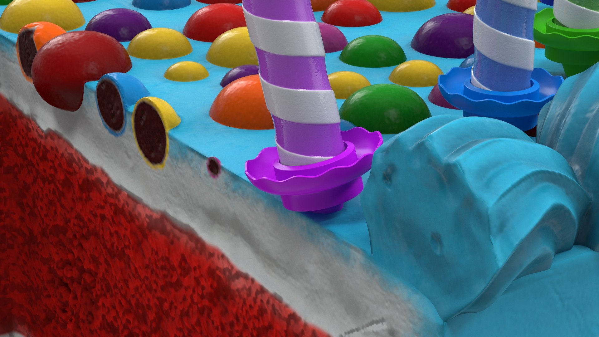 3D Model Birthday Cake With Slice Removed - TurboSquid 2193571