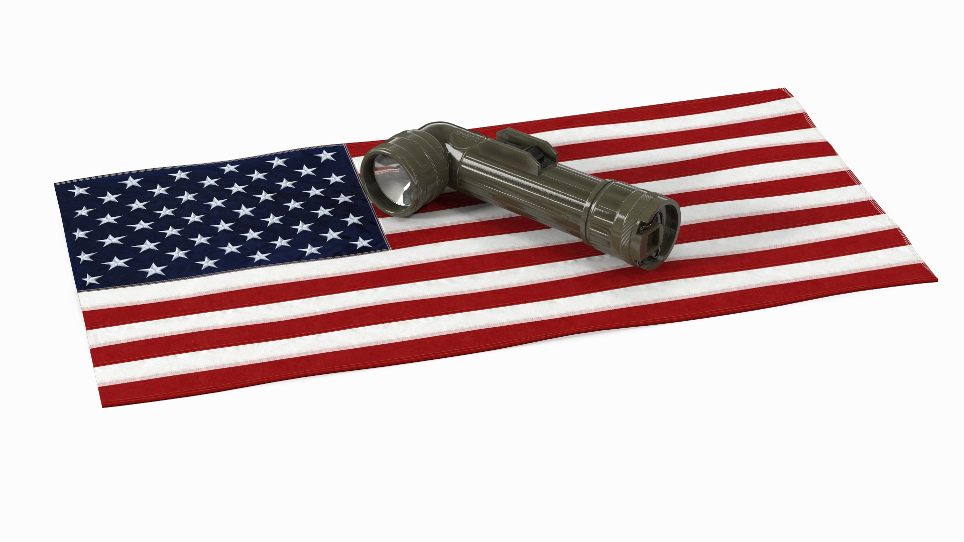 Vietnam Era Tactical Flashlight On Flag 3D - TurboSquid 2450196