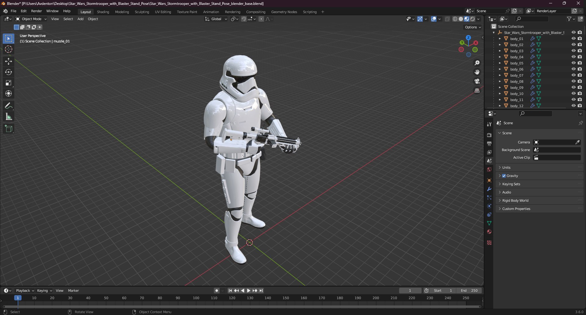 Star Wars Stormtrooper With Blaster Stand Pose 3D - TurboSquid 2367896