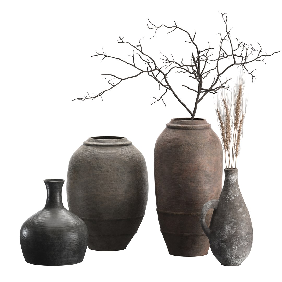 Artisan Rustic Vases Set 2 3D - TurboSquid 2124109