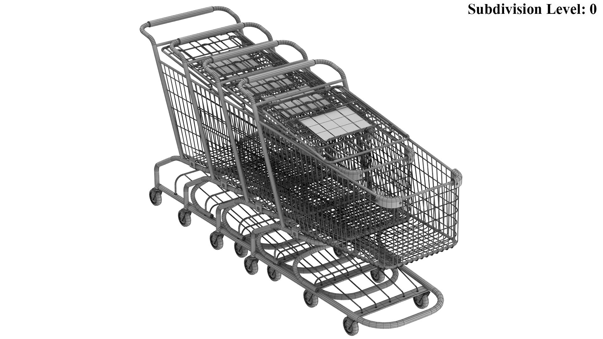 Detailed Shopping Carts Linear Array Model - TurboSquid 1999944