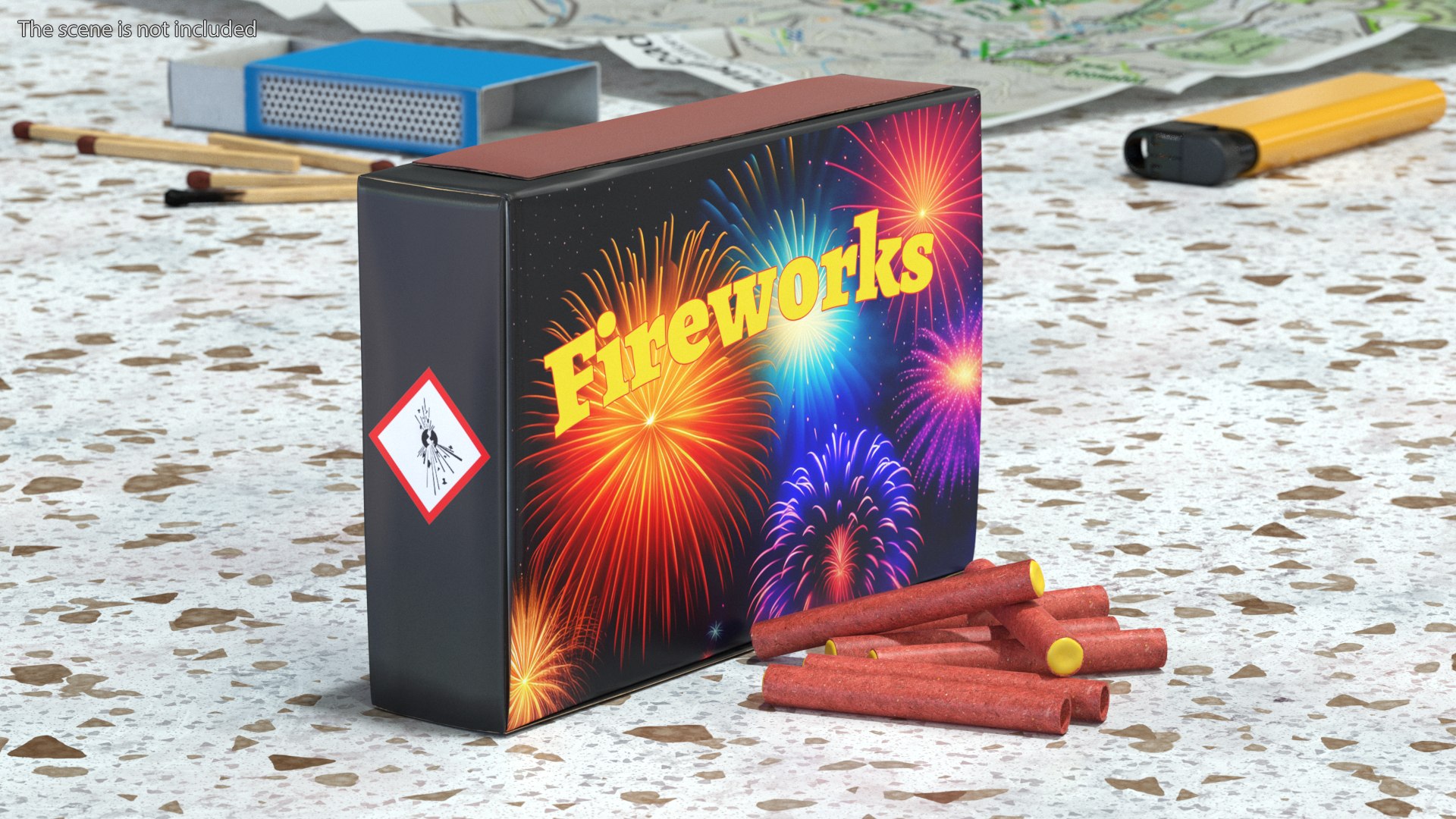 Firecrackers Box Mockup 3D Model - TurboSquid 2197324
