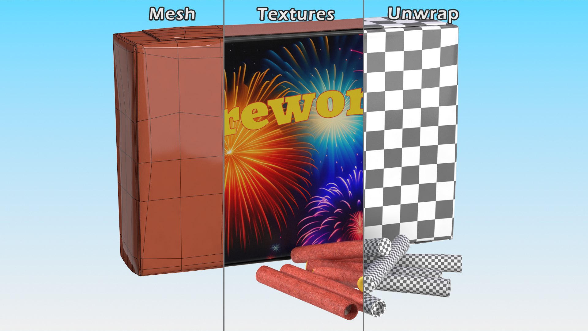 Firecrackers Box Mockup 3D Model - TurboSquid 2197324