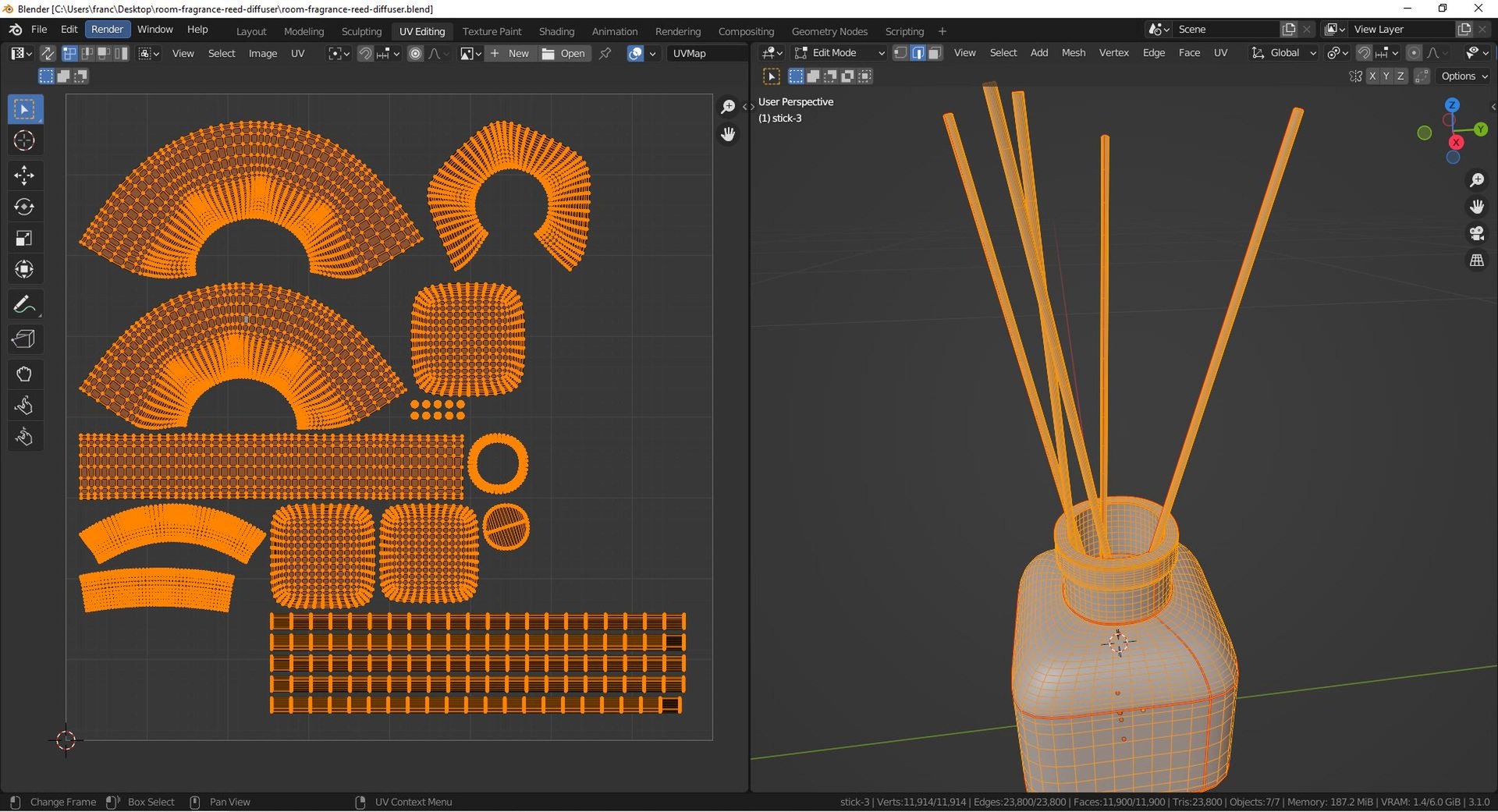 Room Fragrance Reed Diffuser Model - TurboSquid 1888298
