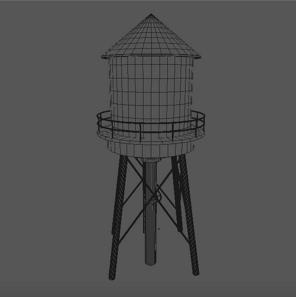 3d weathered water tower model
