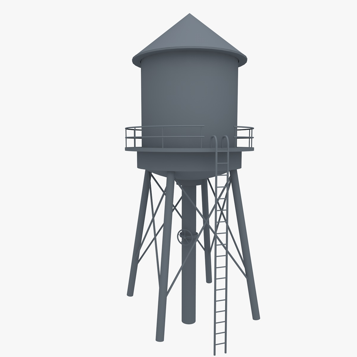 3d weathered water tower model