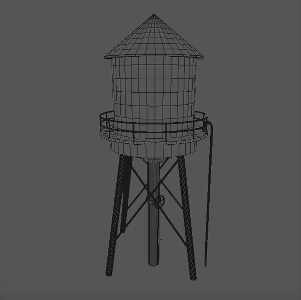 3d weathered water tower model