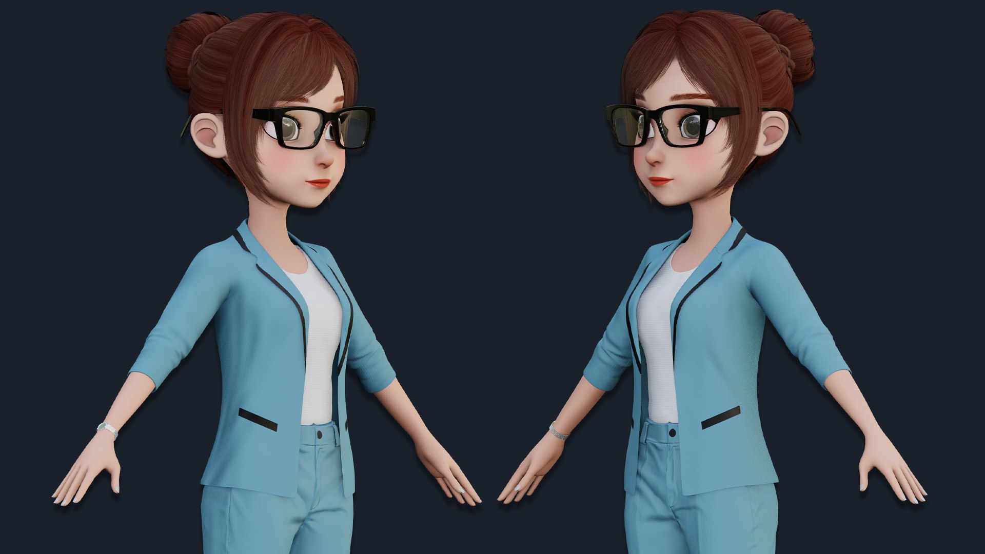 3D Cartoon Teacher Rigged Model - TurboSquid 2174787