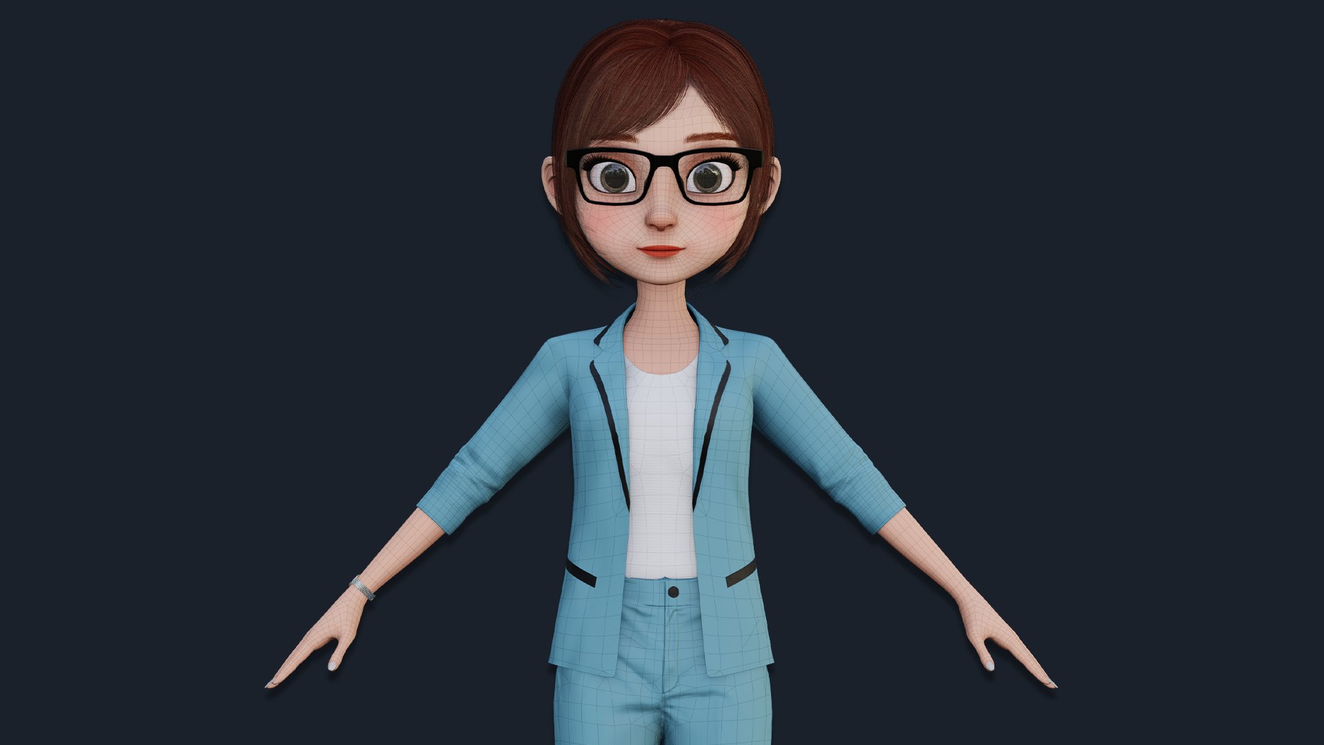 3D Cartoon Teacher Rigged Model - TurboSquid 2174787