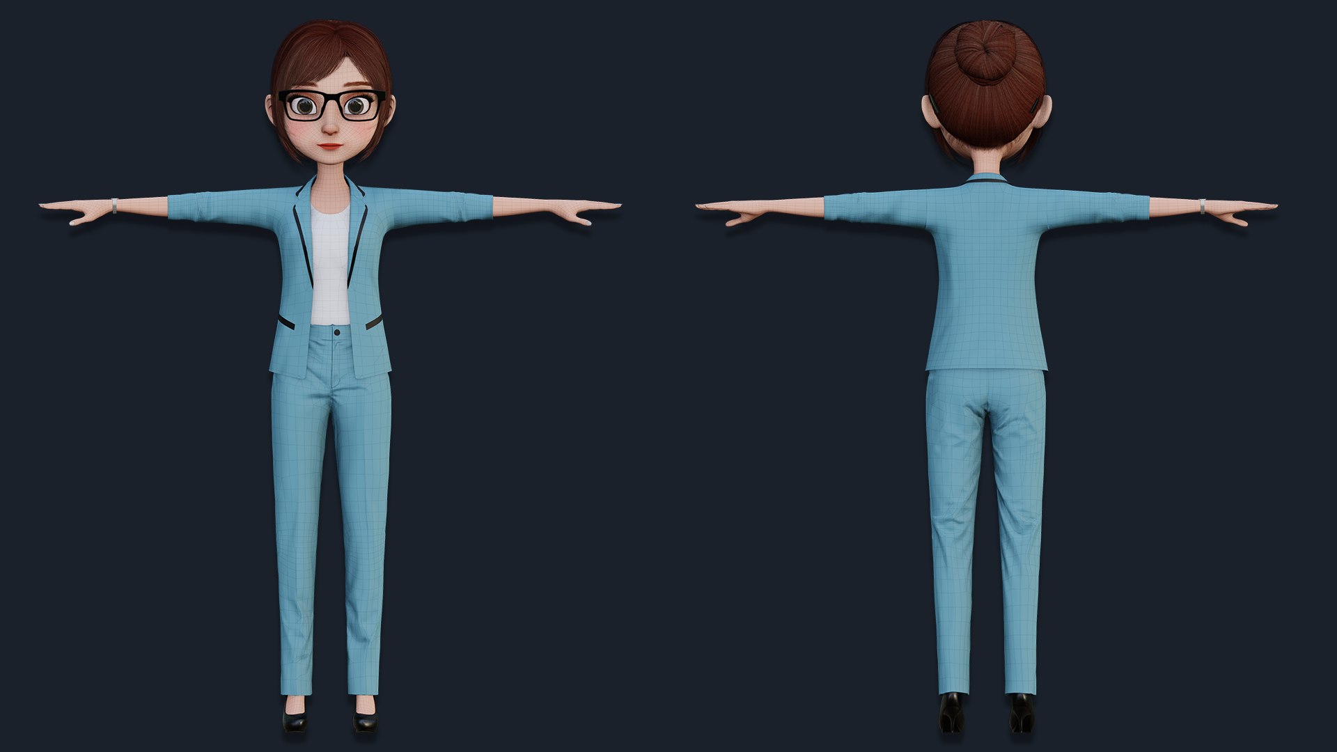3D Cartoon Teacher Rigged Model - TurboSquid 2174787