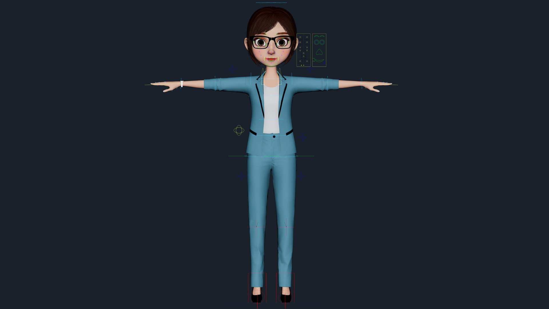 3D Cartoon Teacher Rigged Model - TurboSquid 2174787