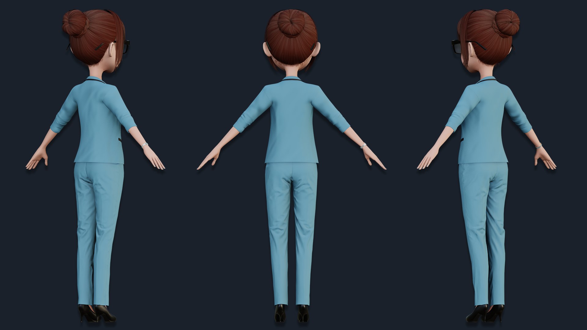 3D Cartoon Teacher Rigged Model - TurboSquid 2174787