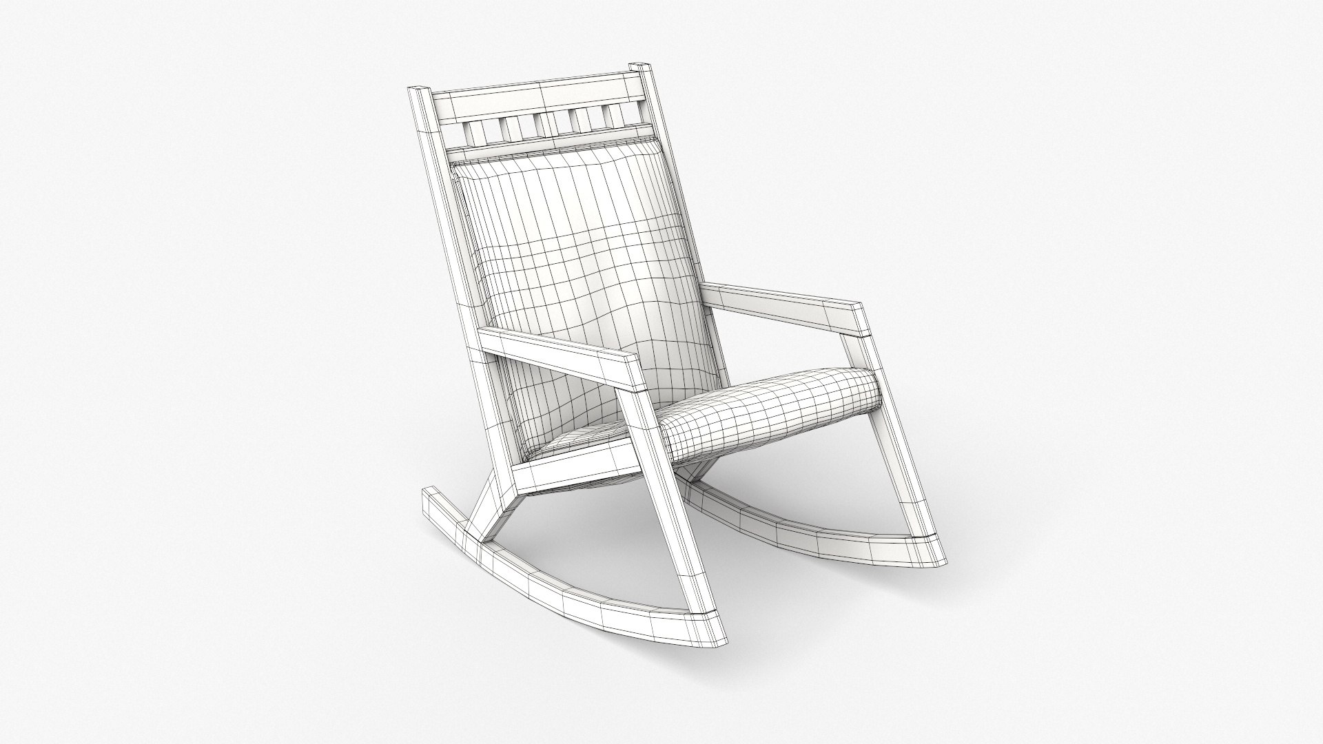3D Mitsy Rocking Chair Pine Finish Model - TurboSquid 1865532