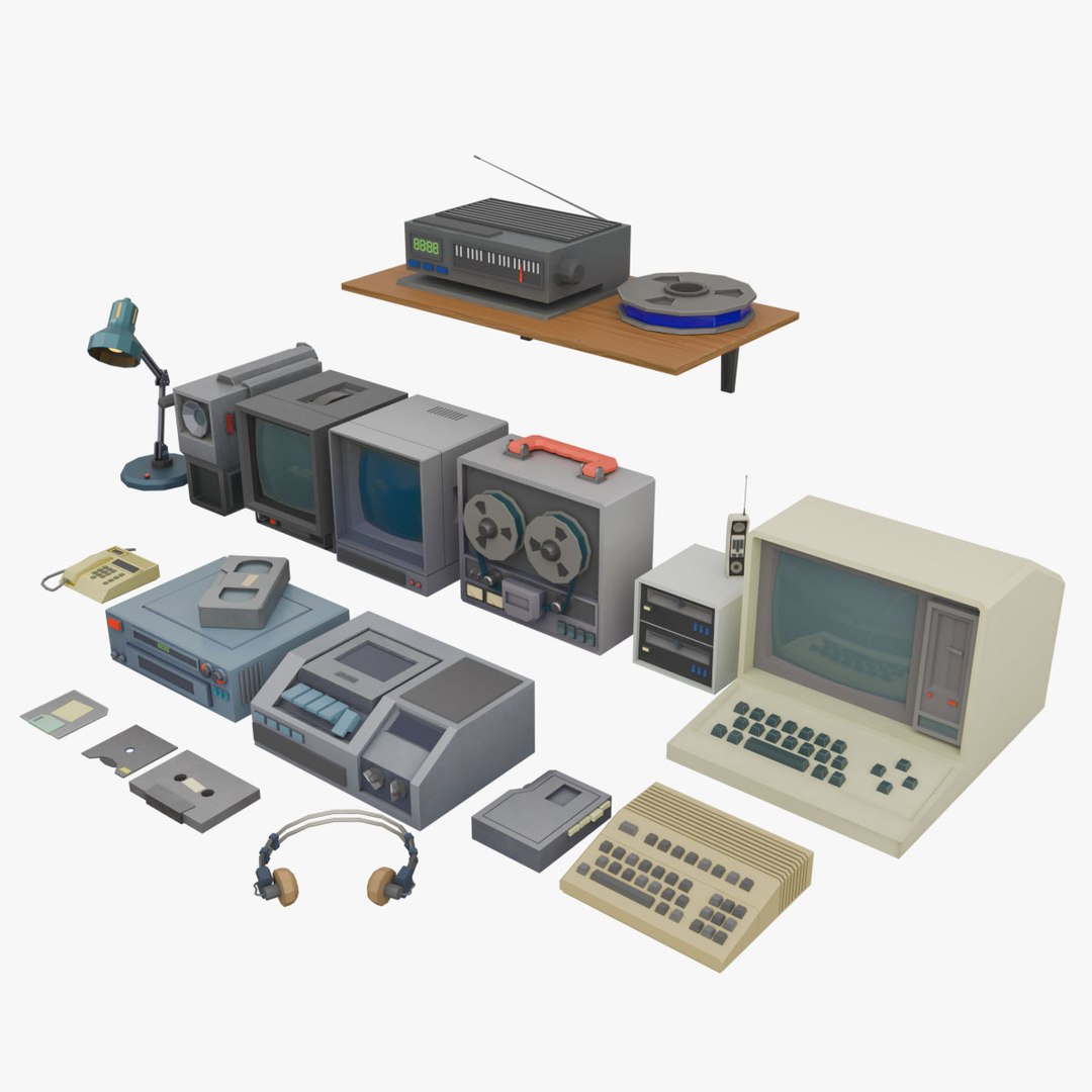 3D Model 3D Vintage Tech Props Pack - TurboSquid 2217462