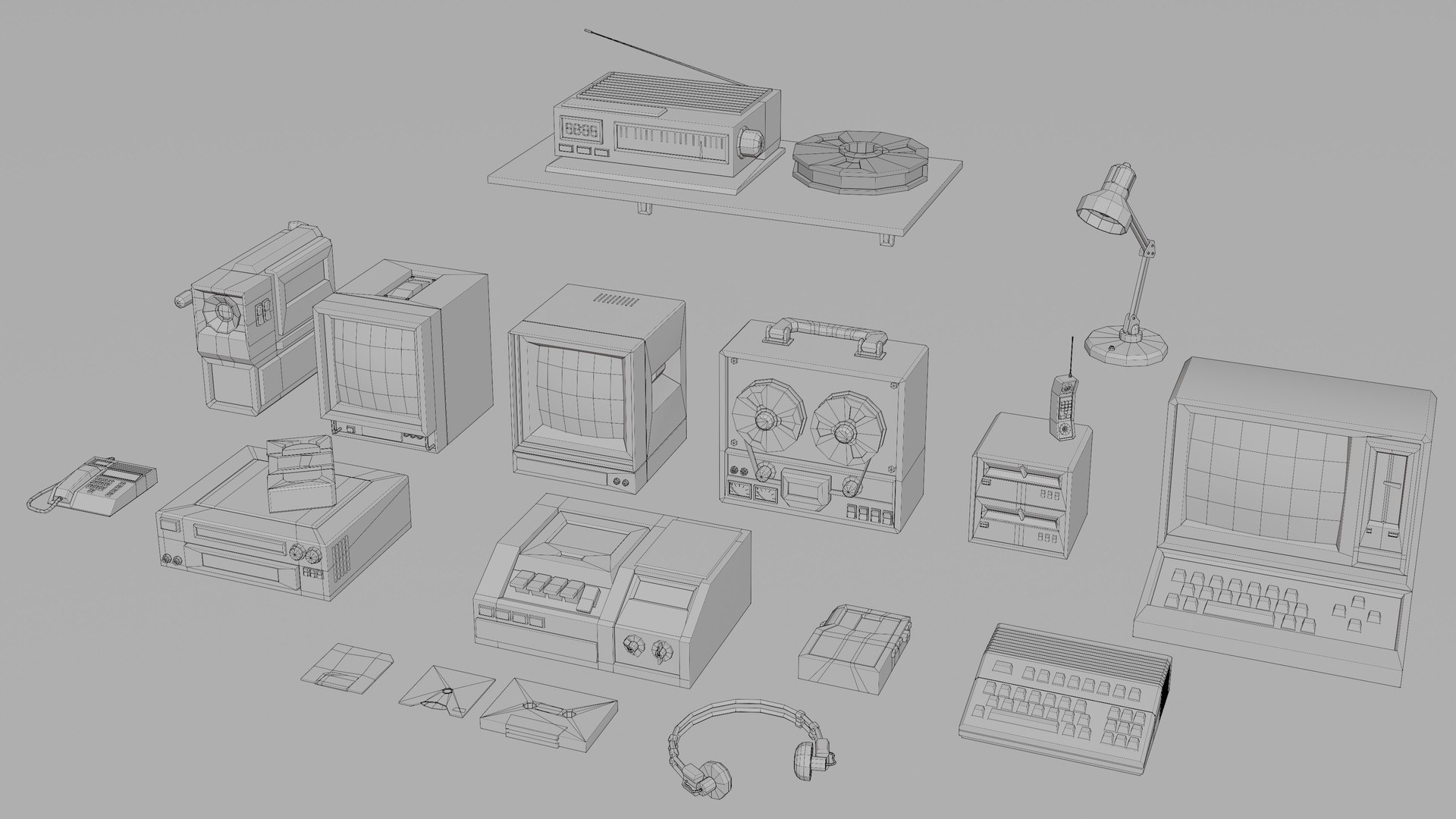 3D Model 3D Vintage Tech Props Pack - TurboSquid 2217462