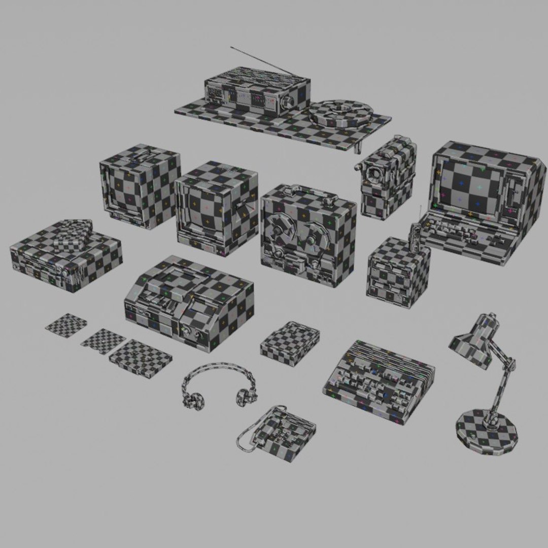 3D Model 3D Vintage Tech Props Pack - TurboSquid 2217462