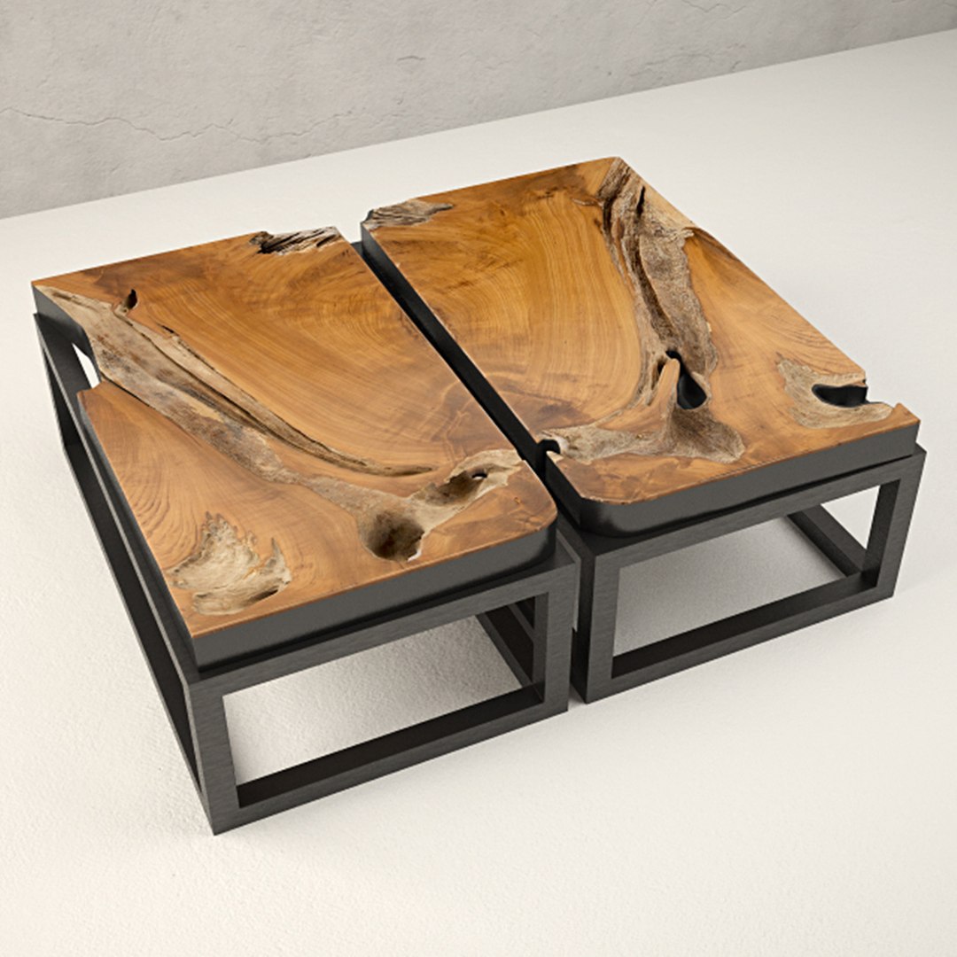 Teak coffee table 3D model - TurboSquid 1218324
