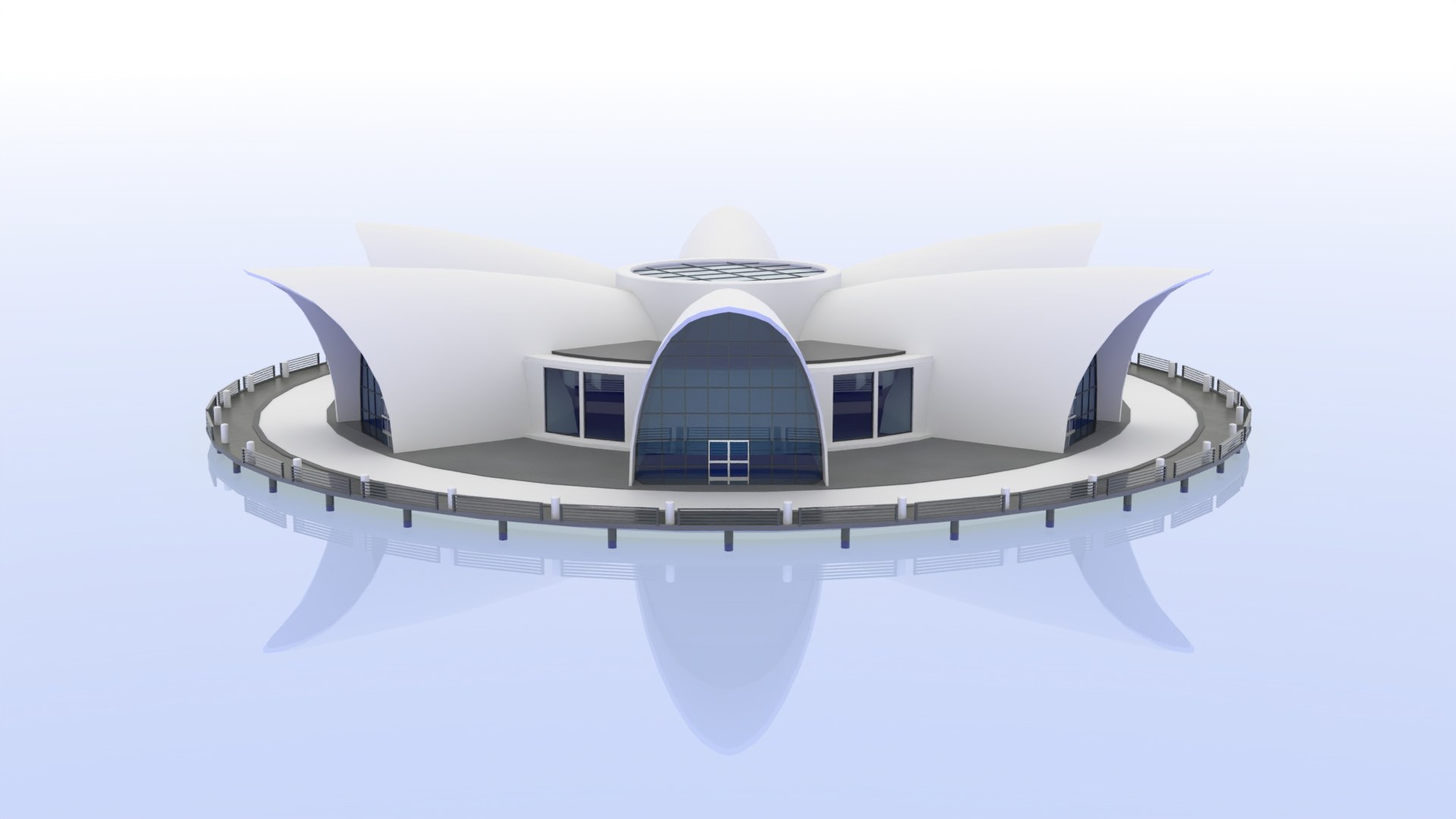 Modern Floating Museum Building Interior And Exterior 3D - TurboSquid ...