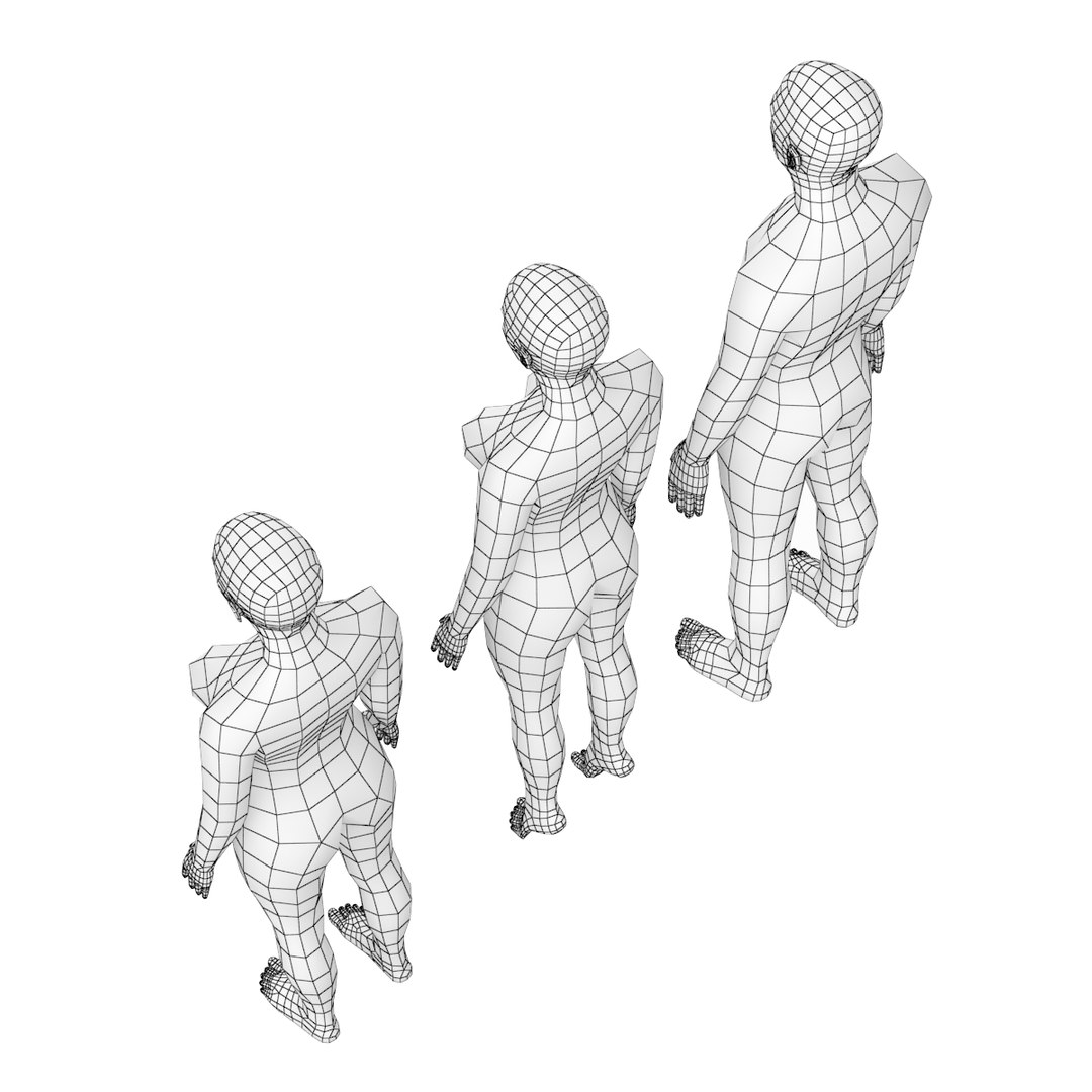 3D Natural Male And Female In Rest Pose Base Mesh Model - TurboSquid ...