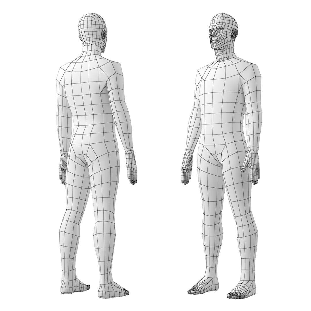 3D Natural Male And Female In Rest Pose Base Mesh Model - TurboSquid ...