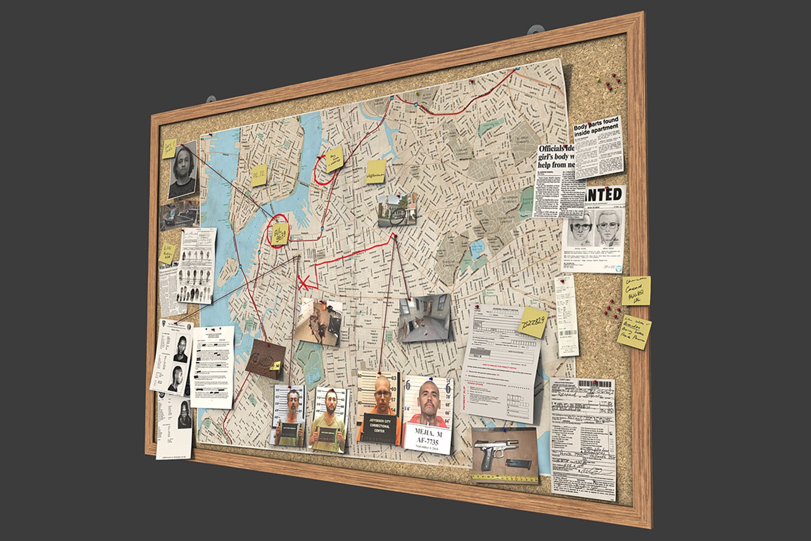 Detective Pinboard 3D - TurboSquid 1316669