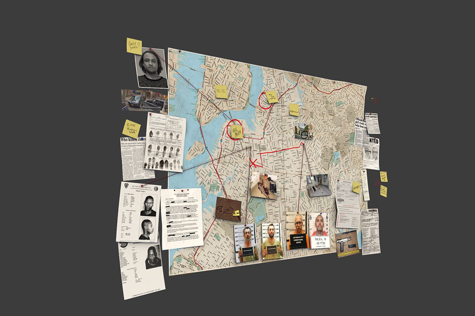 Detective Pinboard 3D - TurboSquid 1316669