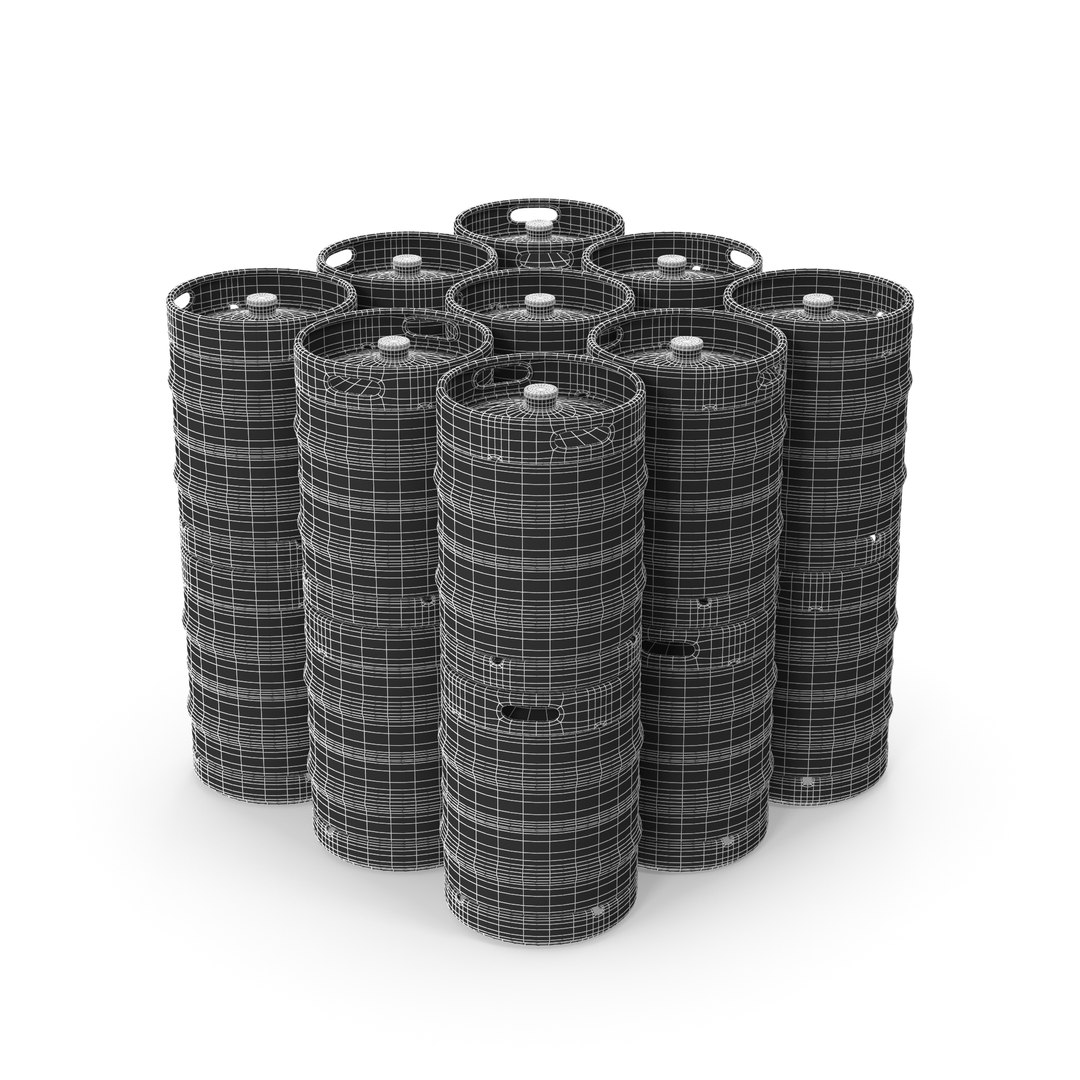 3D Stack Of Beer Kegs - TurboSquid 1985486