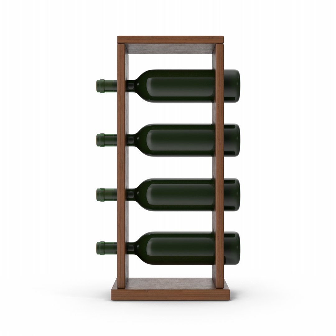 3D Wine Rack And Bottles Model - TurboSquid 2119125