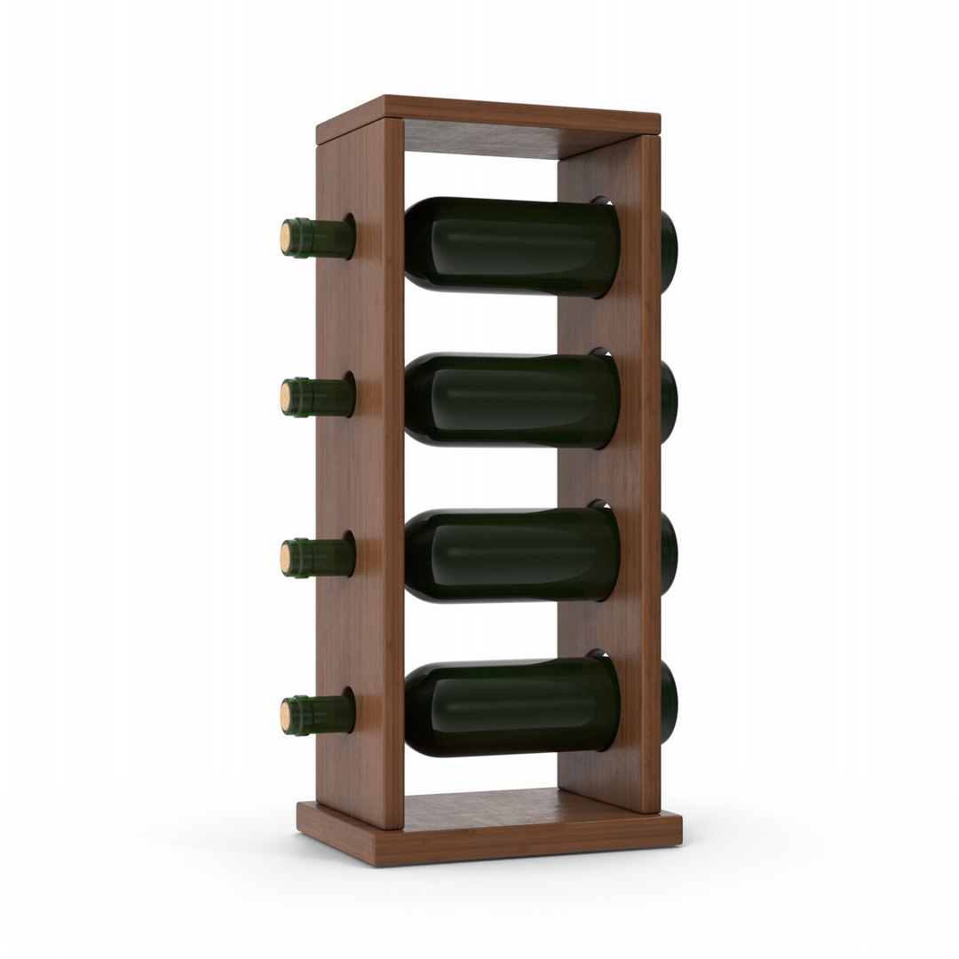 3D Brown Wine Rack And Bottles model - TurboSquid 2119125