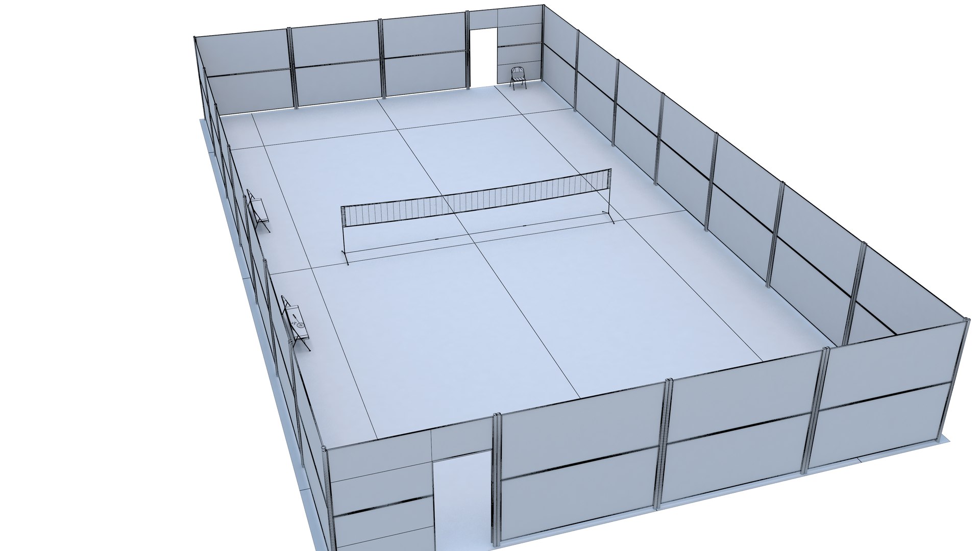 Outdoor Badminton Court - Blue 3D Model - TurboSquid 1930944