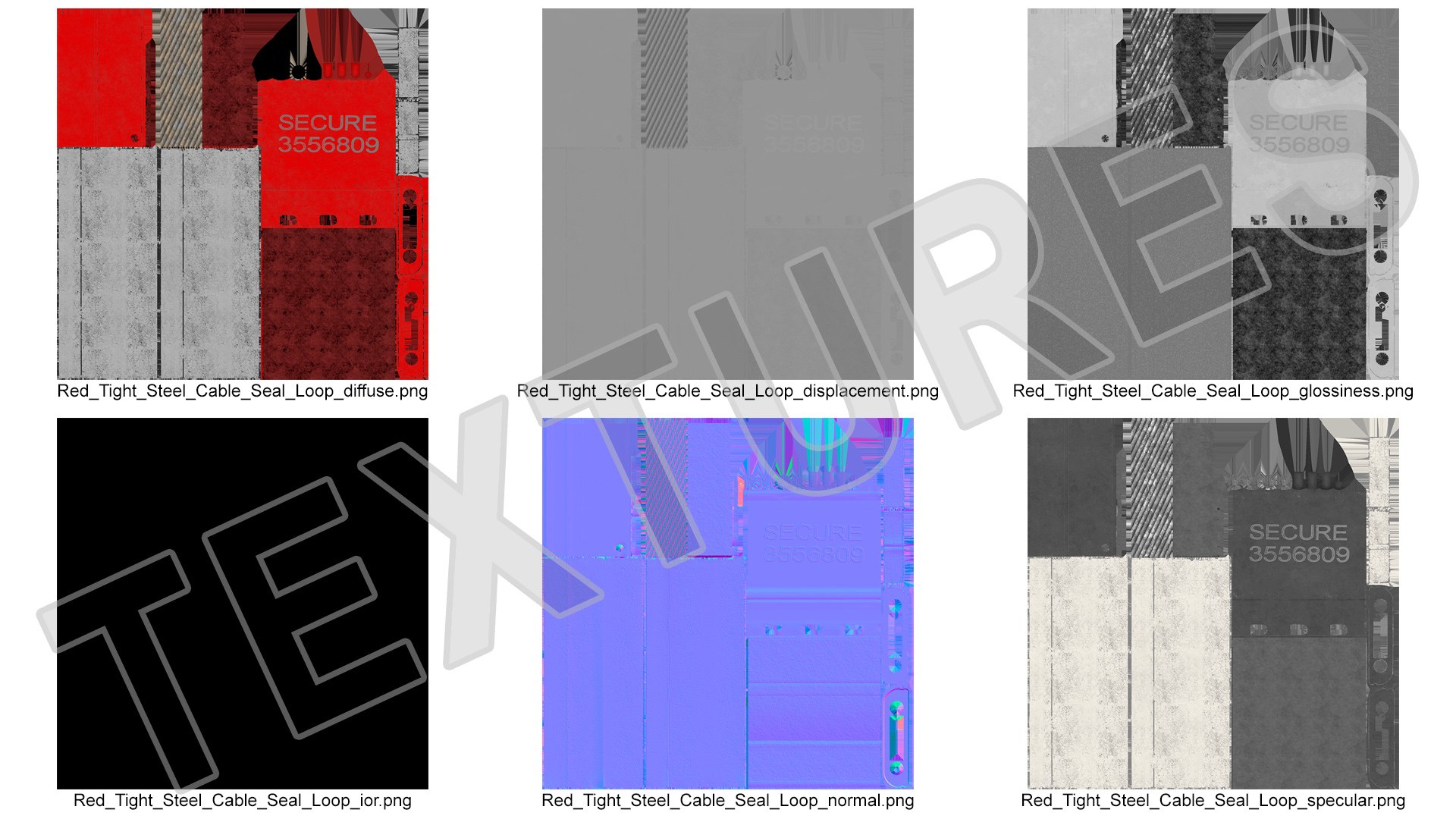 3D Red Tight Steel Cable Seal Loop Model - TurboSquid 2049066