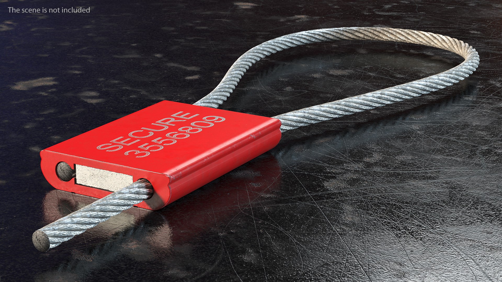 3D Red Tight Steel Cable Seal Loop Model - TurboSquid 2049066