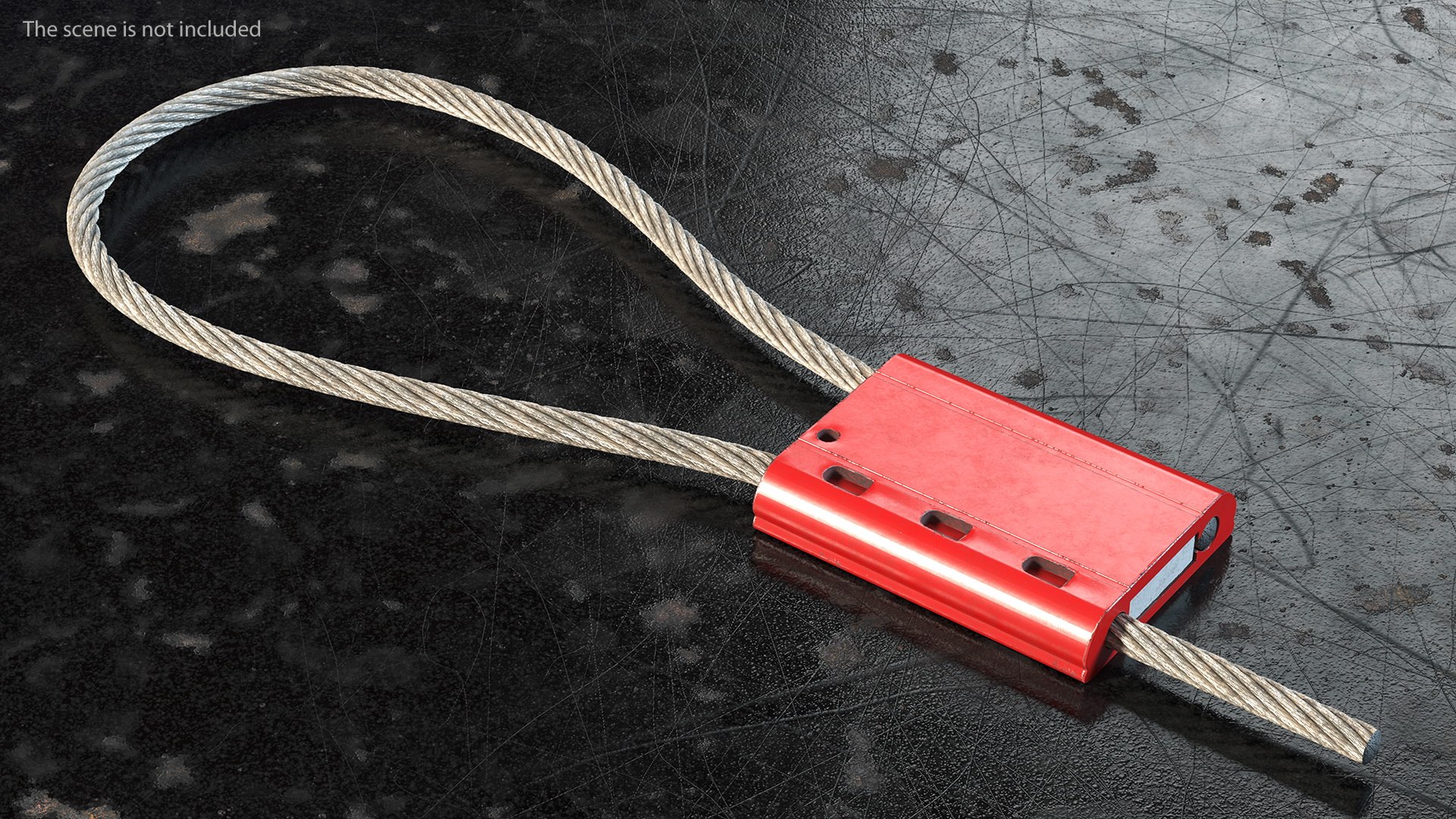 3D Red Tight Steel Cable Seal Loop Model - TurboSquid 2049066