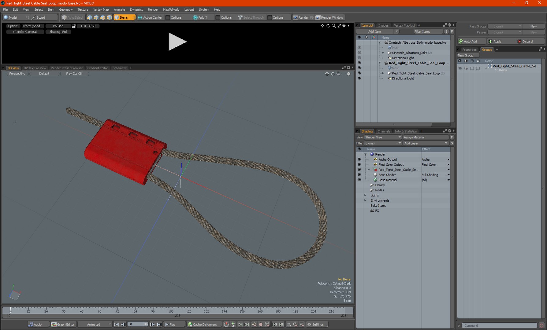 3D Red Tight Steel Cable Seal Loop Model - TurboSquid 2049066