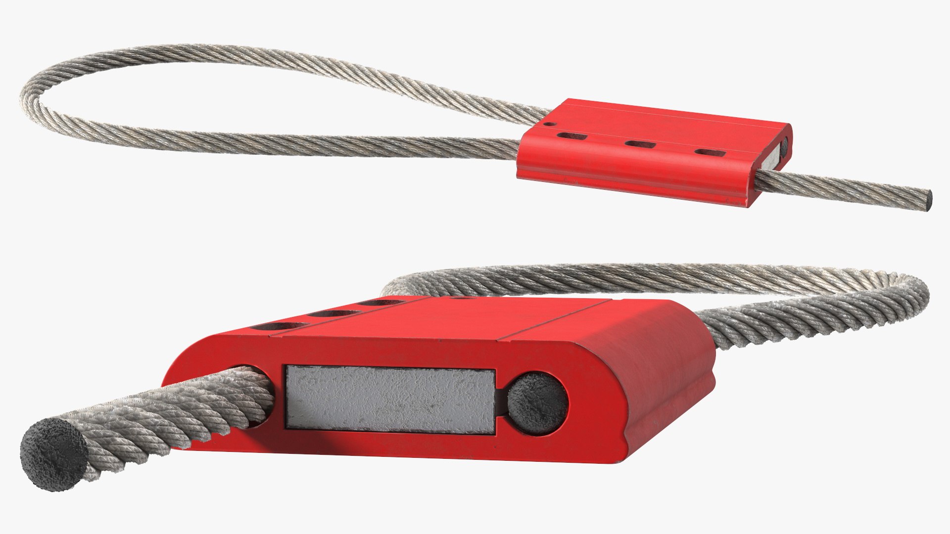 3D Red Tight Steel Cable Seal Loop Model - TurboSquid 2049066