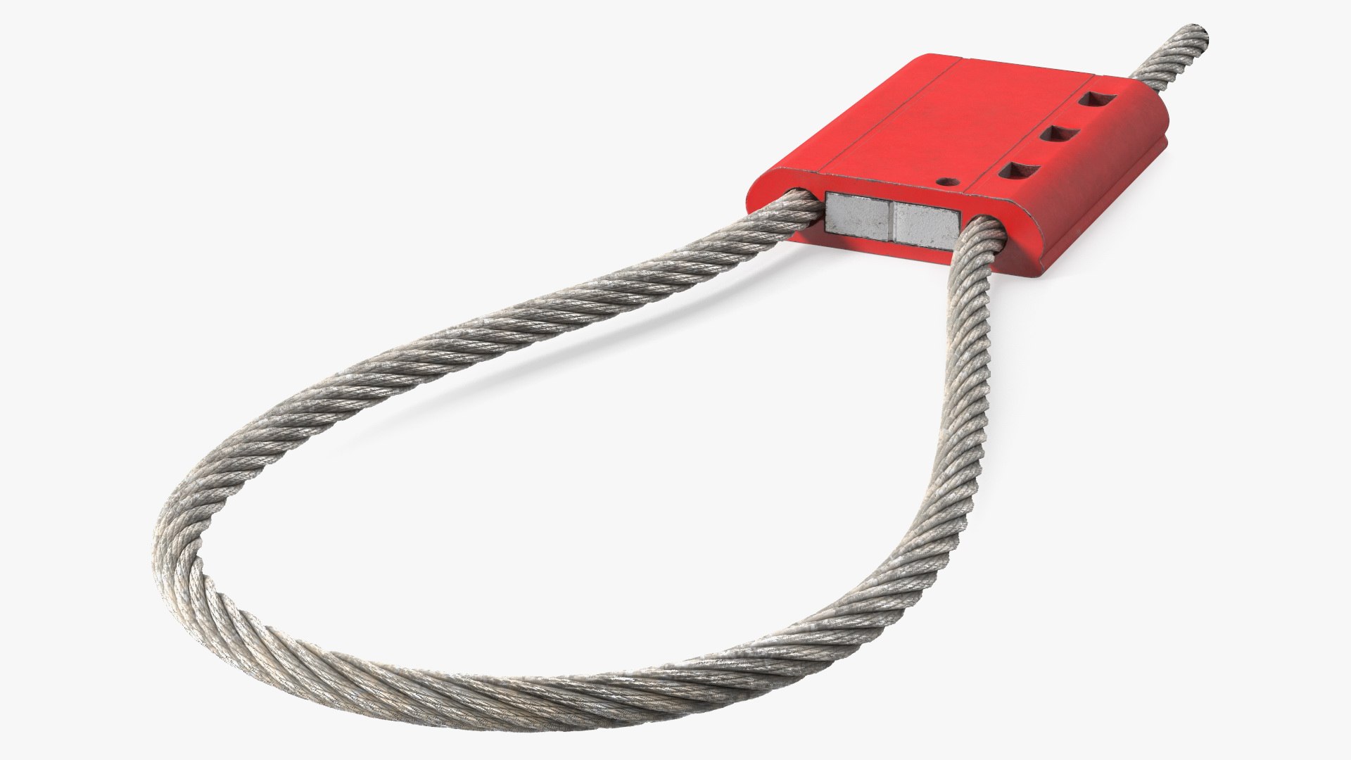 3D Red Tight Steel Cable Seal Loop Model - TurboSquid 2049066