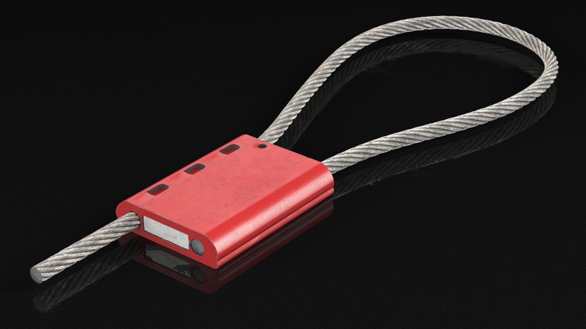 3D Red Tight Steel Cable Seal Loop Model - TurboSquid 2049066