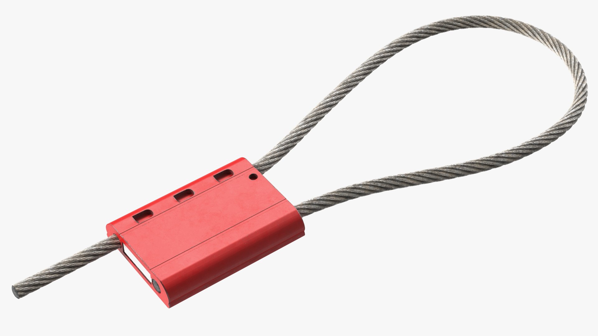 3D Red Tight Steel Cable Seal Loop Model - TurboSquid 2049066