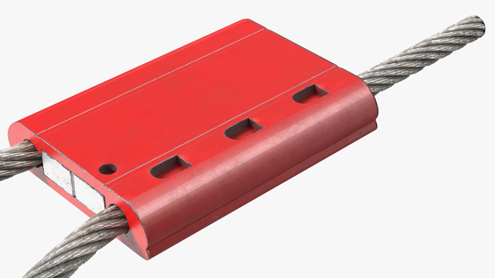 3D Red Tight Steel Cable Seal Loop Model - TurboSquid 2049066
