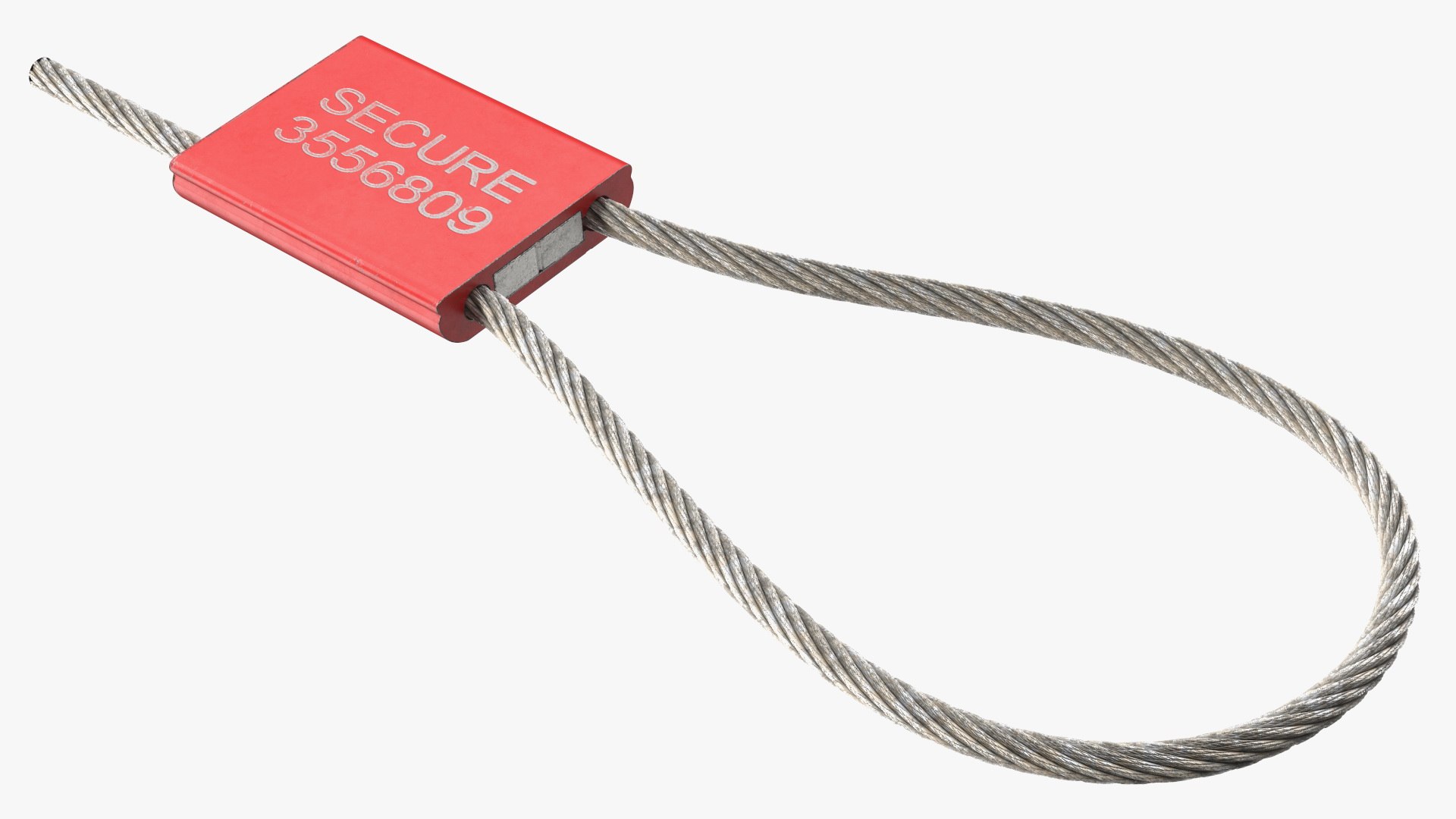 3D Red Tight Steel Cable Seal Loop Model - TurboSquid 2049066