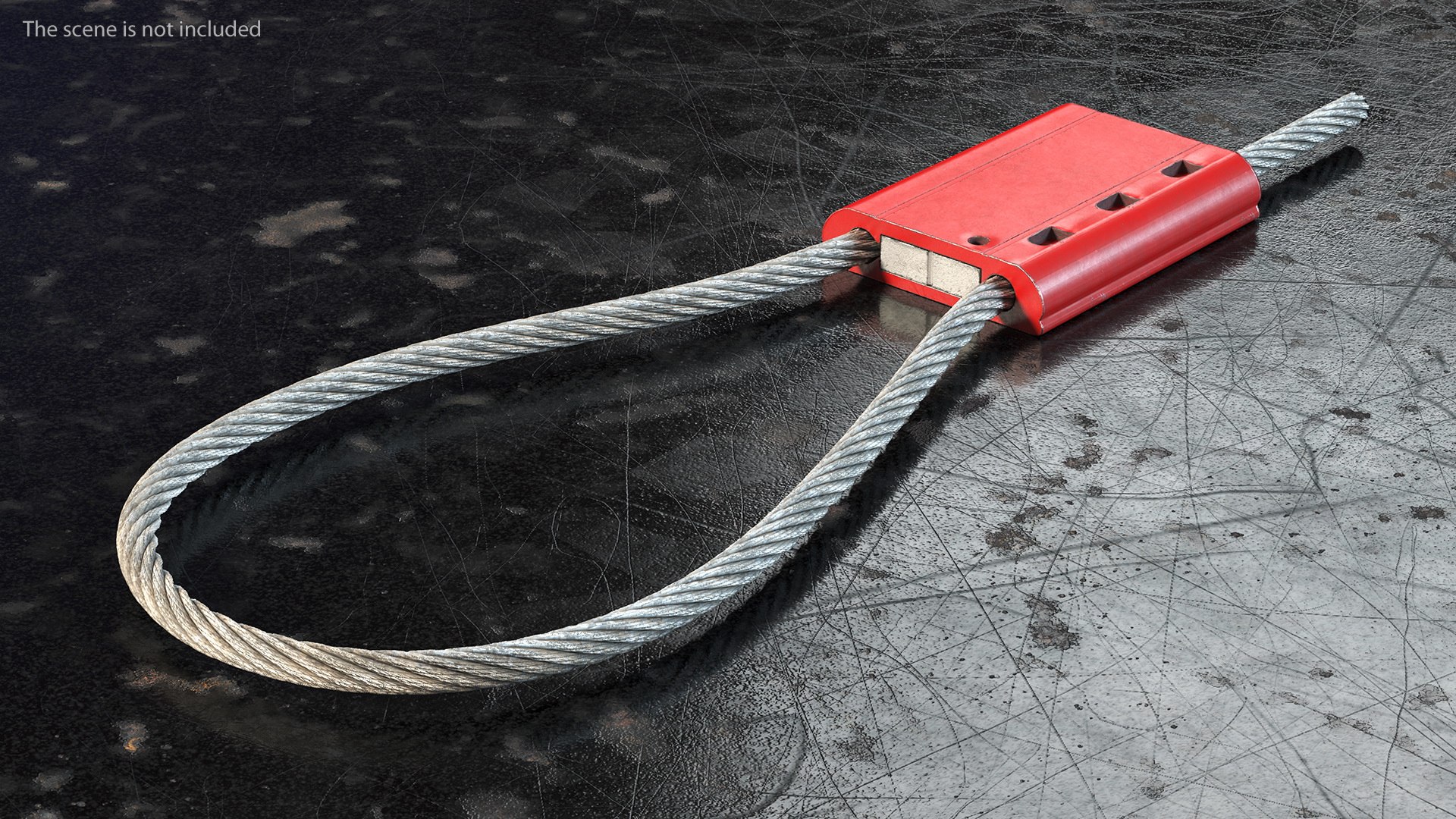 3D Red Tight Steel Cable Seal Loop Model - TurboSquid 2049066