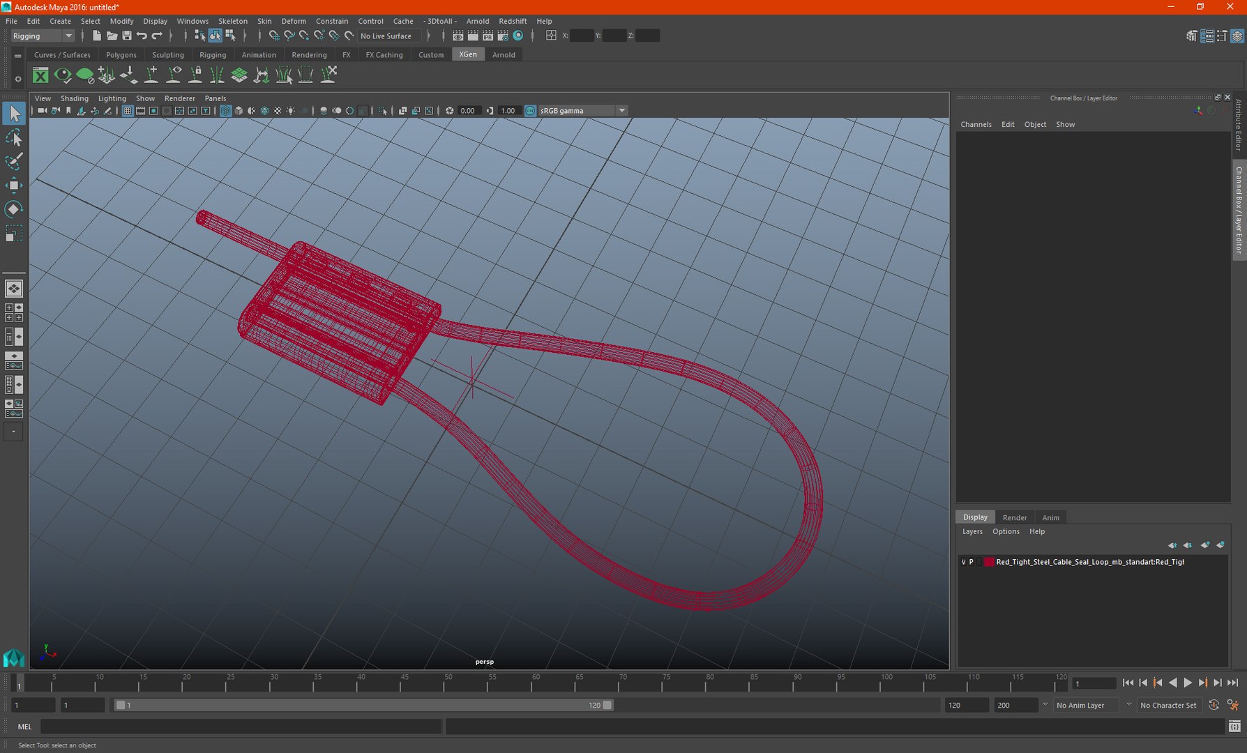 3D Red Tight Steel Cable Seal Loop Model - TurboSquid 2049066