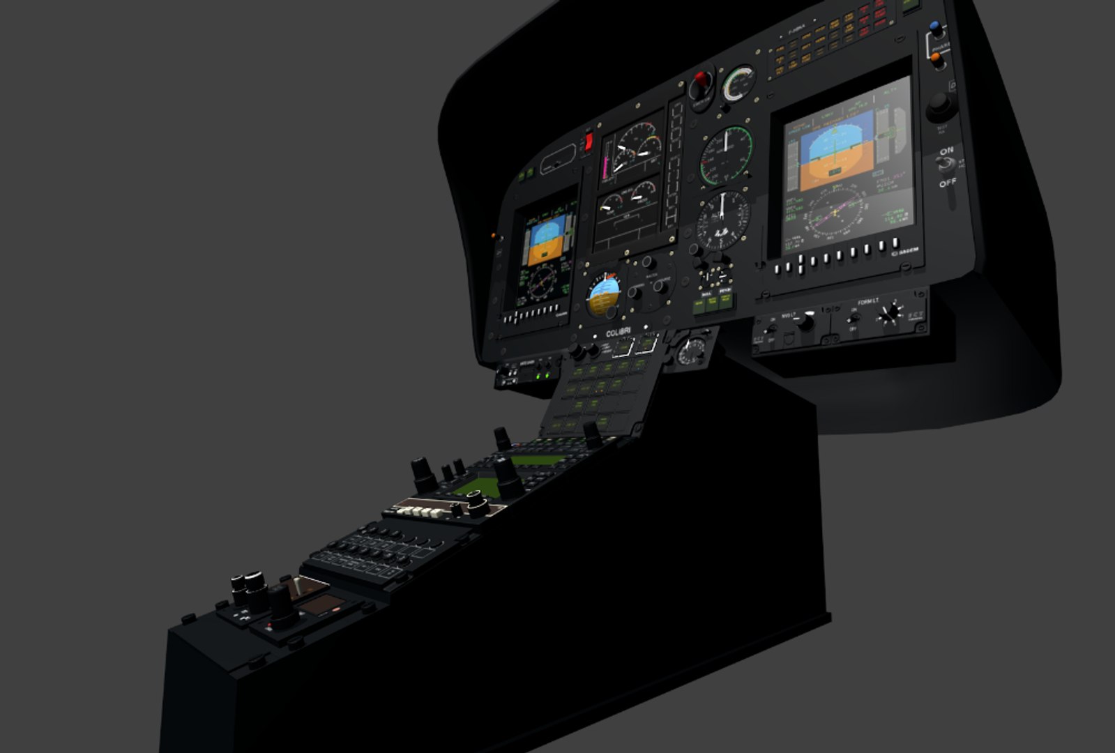3D H120 Glass Cockpit - TurboSquid 1409901