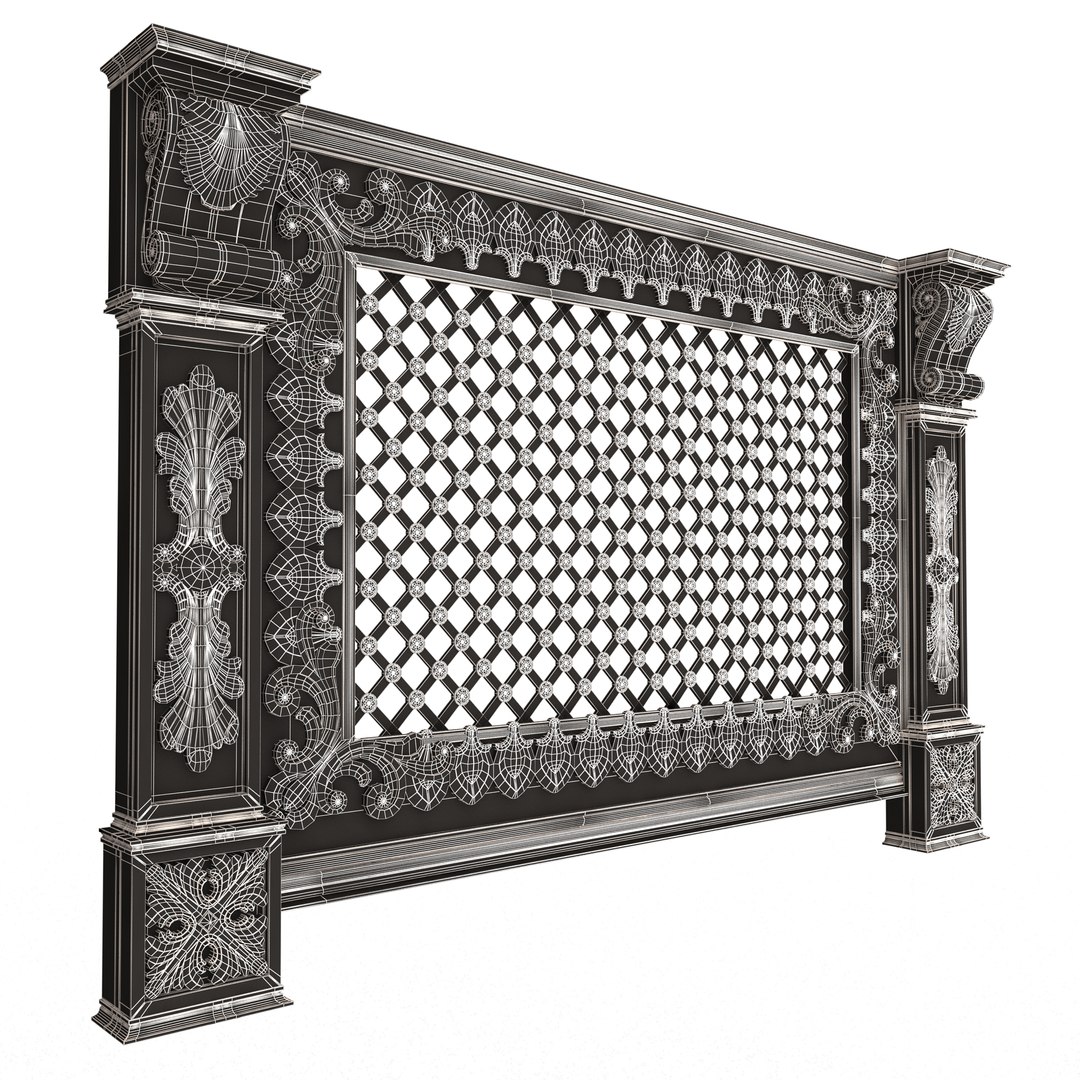 3D Radiator Cover Decorative Screening Grille Panel 06 - TurboSquid 2171588