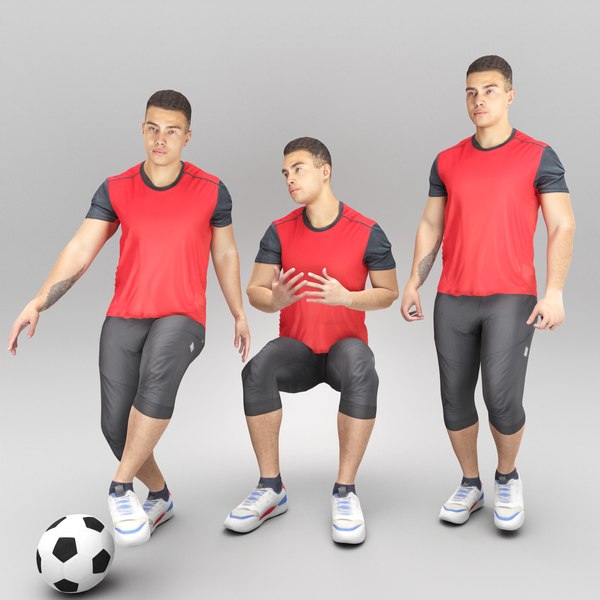 Animated young man playing football 365 3D model - TurboSquid 1897219