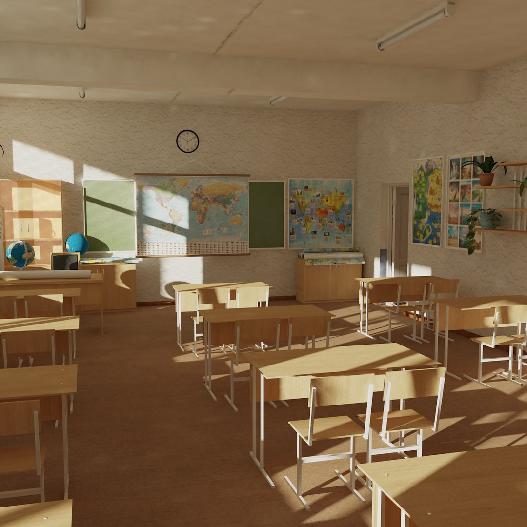 3D School Interiors Model - TurboSquid 1422005