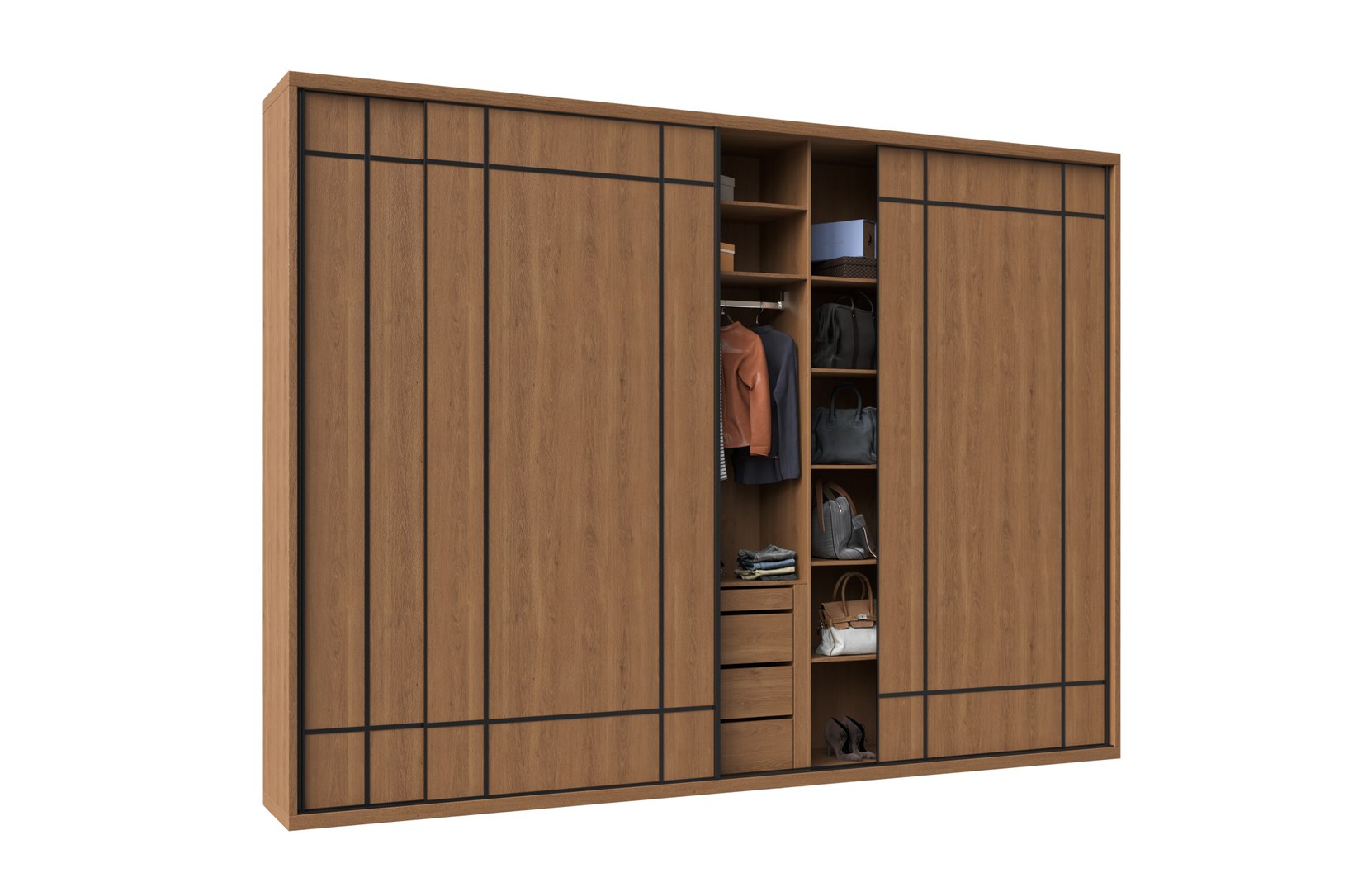 Sliding Door Wardrobe 3D Model - TurboSquid 2227990
